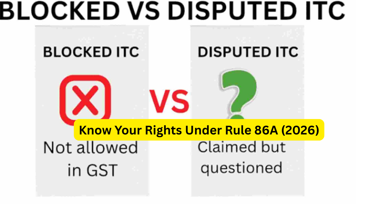 GST ITC Blocking Under Rule 86A: Notice Requirements